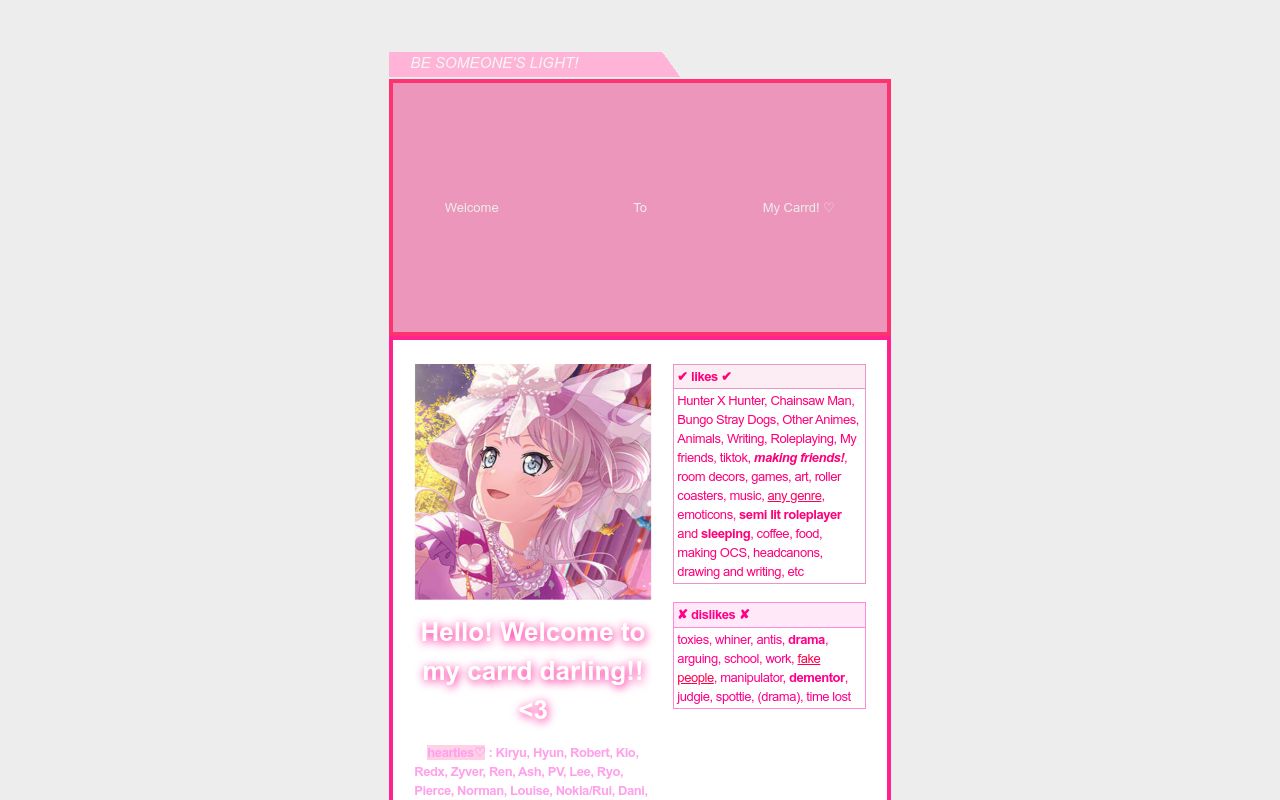 Izzy’s carrd info!